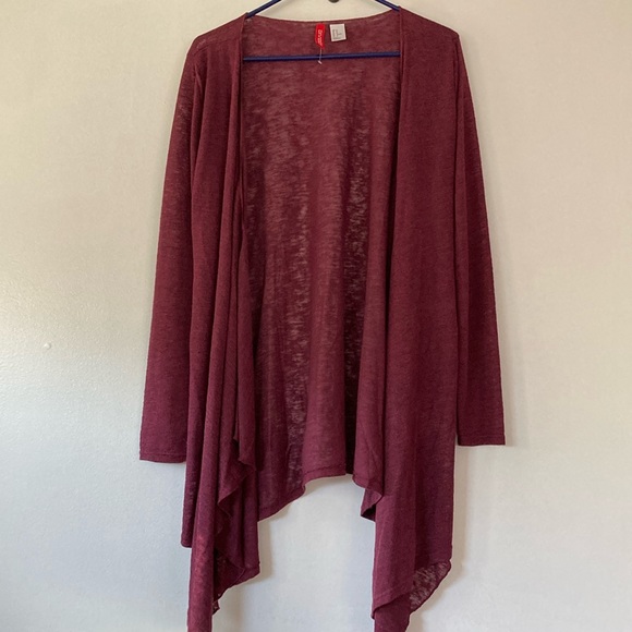 Divided | Sweaters | Divided Hm Wine Open Front Draped Sweater | Poshmark